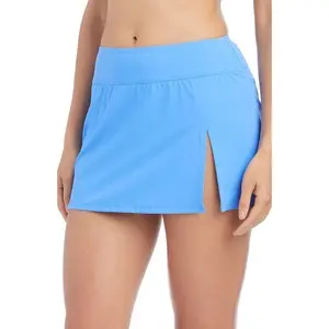 BLEU BY ROD BEATTIE Ring Me Up High Waist Skirted Bikini Bottom - Periwinkle