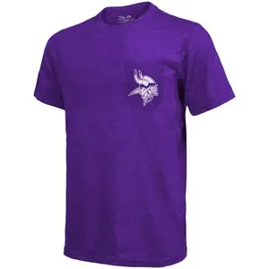 MAJESTIC THREADS Minnesota Vikings Tri-blend Pocket T-shirtheathered