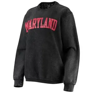 PRESSBOX Maryland Terrapins Comfy Cord Vintage Wash Basic Arch Pullover Sweatshirt