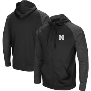 COLOSSEUM Nebraska Huskers Raglan Full-zip Hoodie - Black
