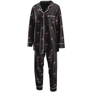 WEAR BY ERIN ANDREWS Arizona Coyotes Long Sleeve Button-up Shirt & Pants Sleep Set - Black
