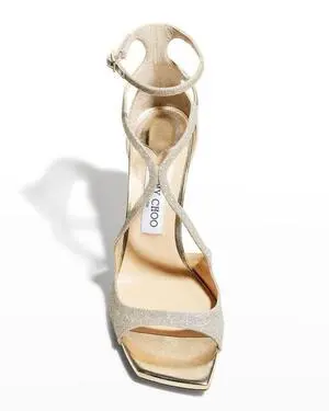 JIMMY CHOO Azia Ankle-strap Sandals - Platinum Ice
