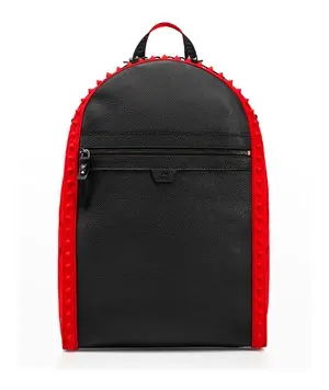 CHRISTIAN LOUBOUTIN Men's Spiked Red Sole Leather Backpack - One-color