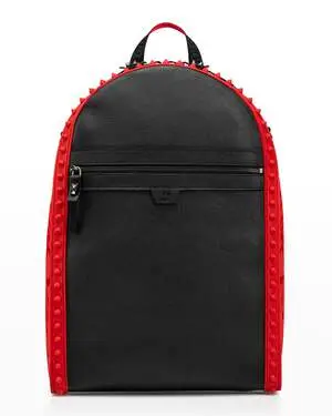 CHRISTIAN LOUBOUTIN Spiked Red Sole Leather Backpack