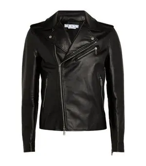 Off-White Leather Diagonals Biker Jacket