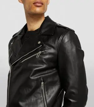 Off-White Leather Diagonals Biker Jacket