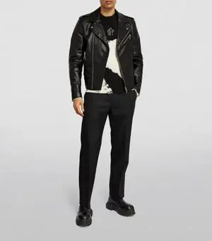 Off-White Leather Diagonals Biker Jacket