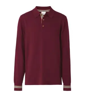 Burberry Wool Icon Stripe Long-sleeved Polo Shirt