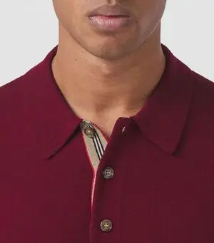 Burberry Wool Icon Stripe Long-sleeved Polo Shirt