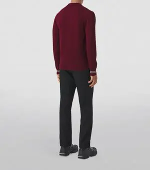 Burberry Wool Icon Stripe Long-sleeved Polo Shirt