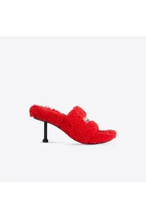 Balenciaga Balenciaga Furry 80Mm Sandal Red - Woman - - Polyester - Red