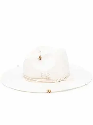 Ruslan Baginskiy Fedora Straw Hat With Shells