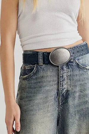Free People Duke Concho Belt Blue