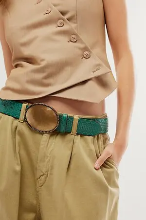 Free People Duke Concho Belt Harbor Green