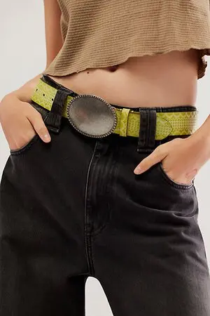 Free People Duke Concho Belt Offbeat Lime