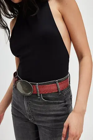 Free People Duke Concho Belt Oxblood