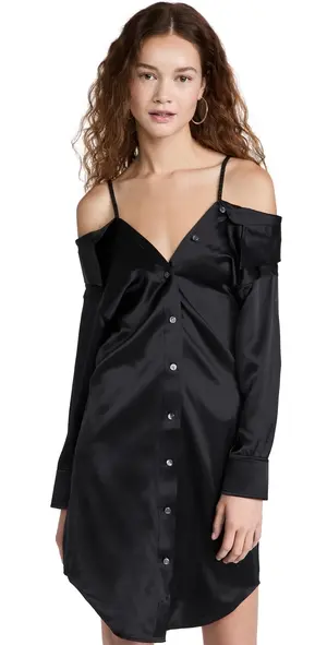 Alexander Wang Off Shoulder Shirt Dress