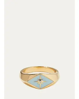 SYDNEY EVAN Enamel Evil Eye Diamond Starburst Ring