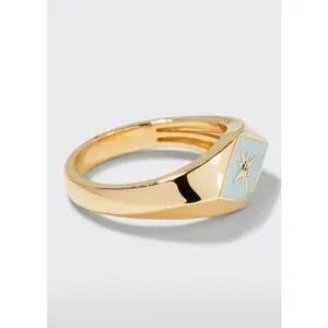 SYDNEY EVAN Enamel Evil Eye Diamond Starburst Ring
