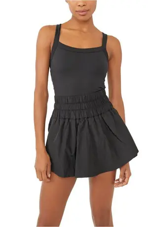 Free People Way Home Skort Romper - Black