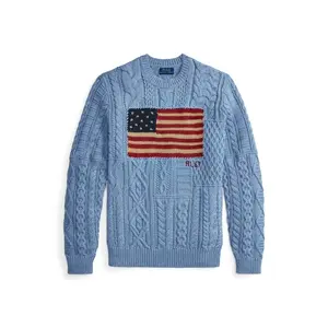 Ralph Lauren Aran-knit Flag Sweater