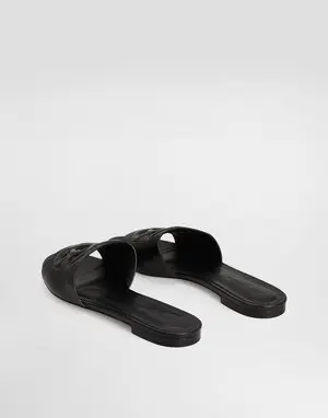 Dolce & Gabbana Calfskin Sliders - Black
