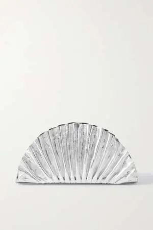 Cult Gaia Nala Ruched Clutch - Silver