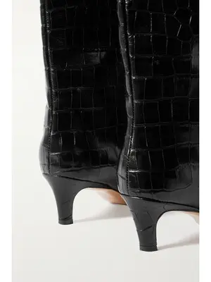 TOTEME Croc-effect Leather Knee Boots