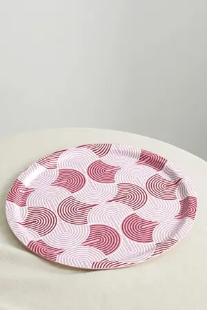 La DoubleJ Printed Wood Tray - Pink