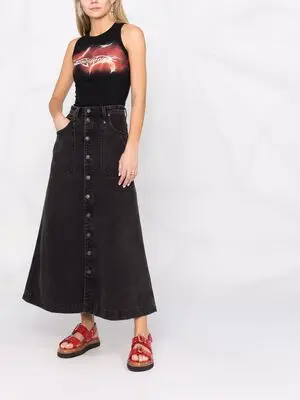 DIESEL® De-albus-l A-line Denim Skirt