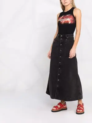 DIESEL® De-albus-l A-line Denim Skirt