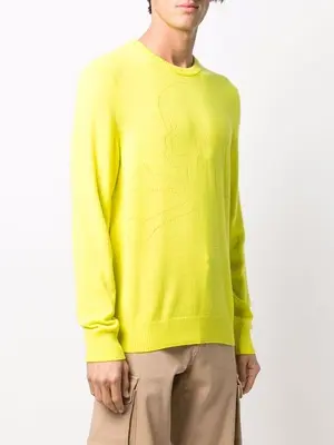 Philipp Plein Skull Pointelle-knit Cashmere Jumper - Yellow
