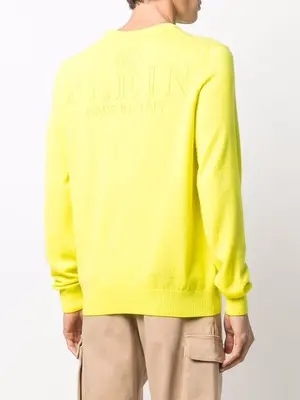 Philipp Plein Skull Pointelle-knit Cashmere Jumper - Yellow
