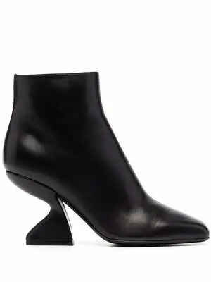FERRAGAMO F-heel Sculpted Ankle Boots - Black