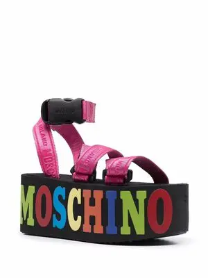 Moschino Logo Wedge Sandals