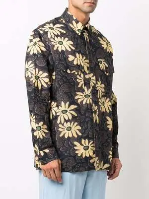 Nanushka Floral Print Shirt Jacket