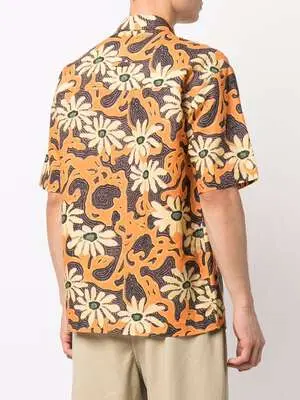 Nanushka Floral Print Shirt - Orange