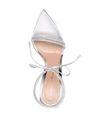 GIANVITO ROSSI Montecarlo 105mm Tie-fastening Sandals - Silver