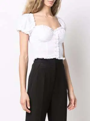 Dolce & Gabbana Ruffled Smock Cropped Top