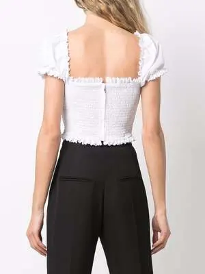 Dolce & Gabbana Ruffled Smock Cropped Top