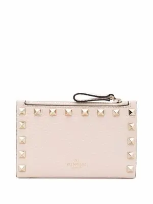 Valentino Garavani Rockstud Coin Purse And Cardholder In Grainy Calfskin Leather
