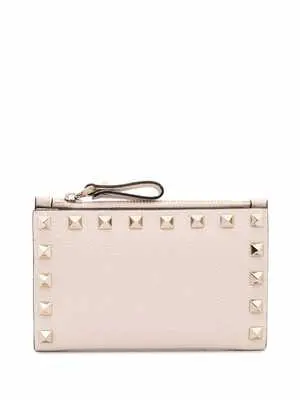 Valentino Garavani Rockstud Coin Purse And Cardholder In Grainy Calfskin Leather