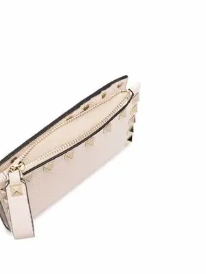 Valentino Garavani Rockstud Coin Purse And Cardholder In Grainy Calfskin Leather