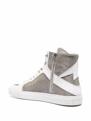Zadig&Voltaire Flash-detail Glitter Sneakers - White