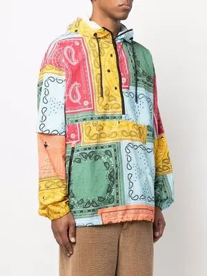 COUNTY OF MILAN Patchwork Bandana Print Hooded Jacket
