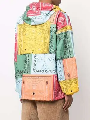 COUNTY OF MILAN Patchwork Bandana Print Hooded Jacket