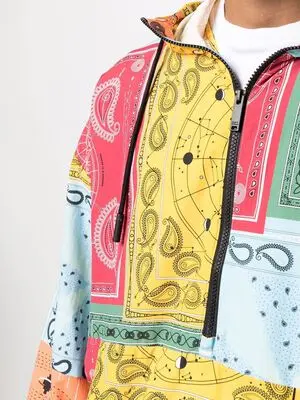COUNTY OF MILAN Patchwork Bandana Print Hooded Jacket