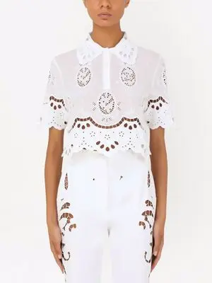 Dolce & Gabbana Embroidered Gauze Polo Shirt