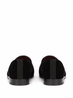 Dolce & Gabbana Dg-logo Velvet Slippers