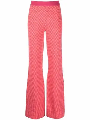 Moschino Flared Jacquard-knit Trousers
